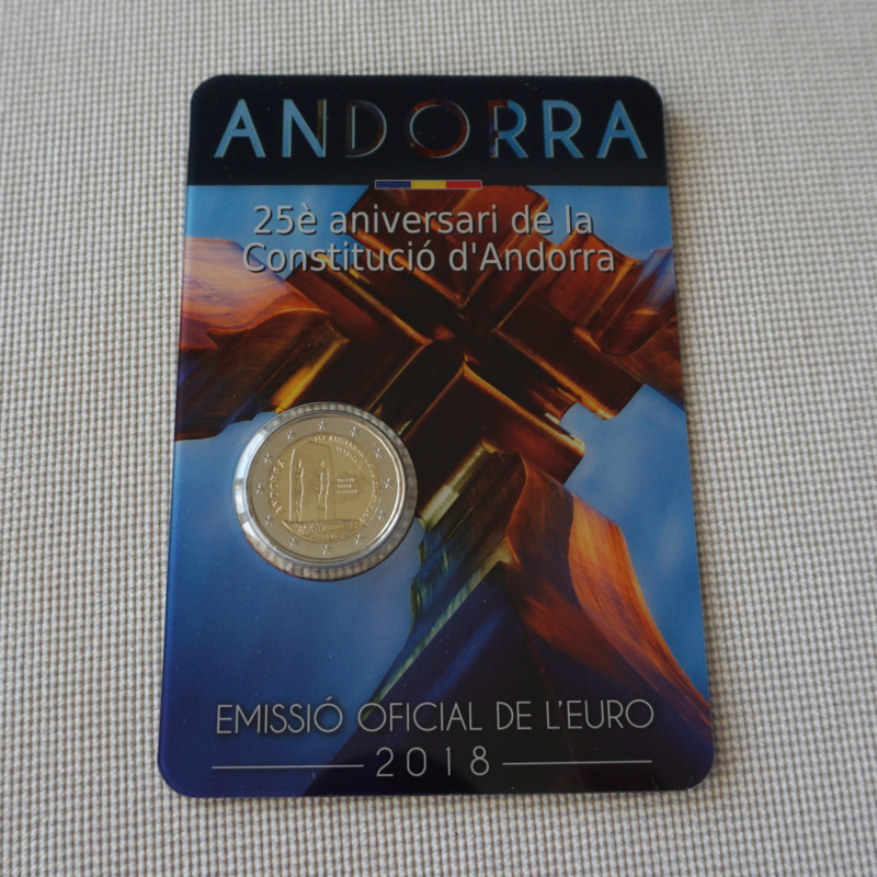 2018 (AD) - 25th anniversary of the Constitution of Andorra - Euro Coin ...