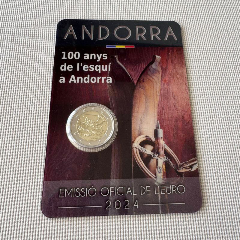 2024 (AD) - 100 Years of Skiing in Andorra (coincard) - Euro Coin ...